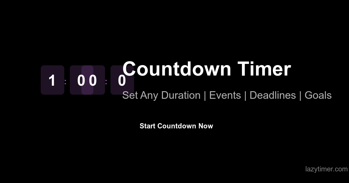 Countdown Timer 2026 - Free Online Custom Countdown with Alarm